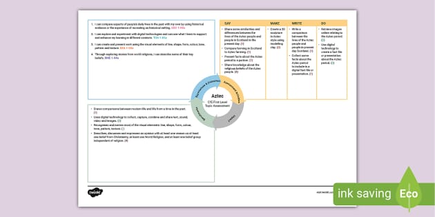 Aztec CfE First Level IDL Topic Assessment - Twinkl Aztec CfE First Level IDL Topic Assessment - Twinkl
