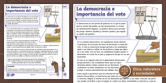 La democracia e importancia del voto - Hoja de información