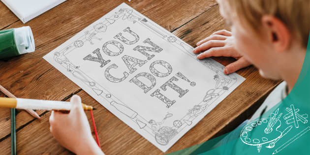 You Can Do It Sports Day Mindfulness Colouring Poster