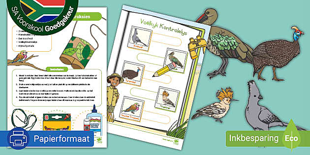 Safari Voëlkyk-Kontrolelys Aktiwiteit - Twinkl