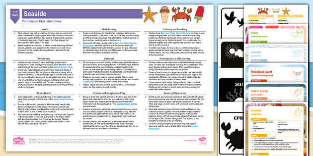 EYFS Seaside Continuous Provision Planning & Pack (Ages 0-2) EYFS Seaside Continuous Provision Planning & Pack (Ages 0-2)