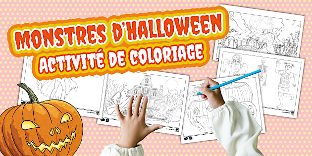 Activité de coloriage : Monstres d'Halloween