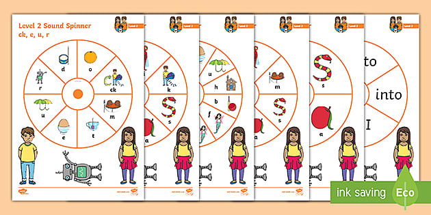 Phonics Level 2 Sound Spinners (teacher made)