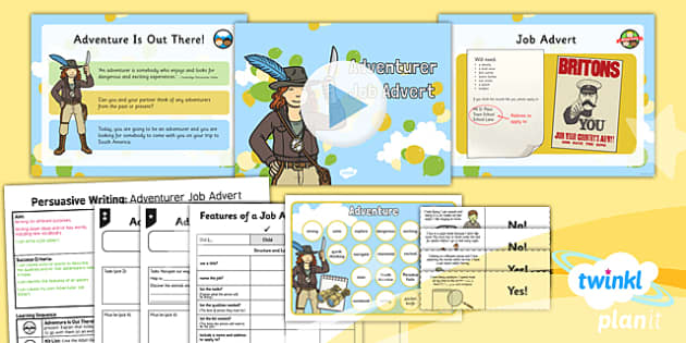 Explorers: Up and Amelia Earhart: Persuasive Writing 1 Y2 Lesson Pack