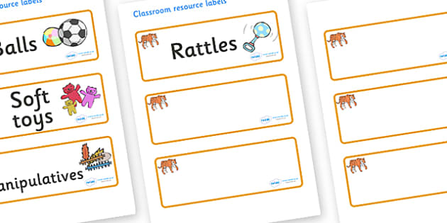 FREE! - Tiger Themed Editable Additional Resource Labels
