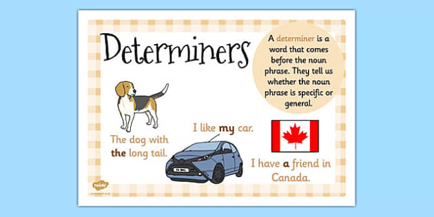 Determiners Display Poster (Lehrer gemacht) - Twinkl