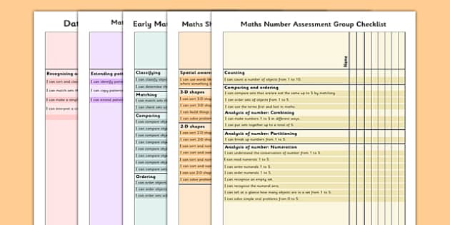 1999 Curriculum Junior Infants Maths Assessment Group Checklist Pack 1999 Curriculum Junior Infants Maths Assessment Group Checklist Pack