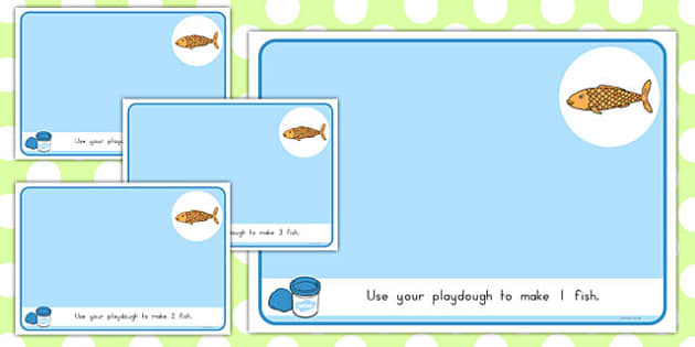Basic Counting Fish Modelling Dough Mats (Teacher-Made)