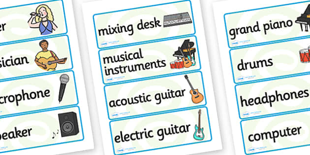 Music Production Studio Role Play Labels (teacher made)