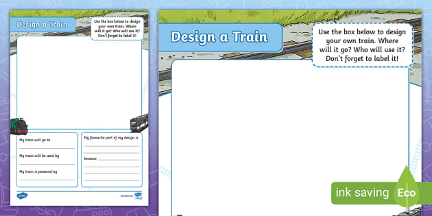 Design a Train Worksheet (Hecho por educadores) - Twinkl