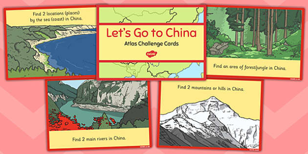Let's Go to China Atlas Challenge Cards (teacher made)