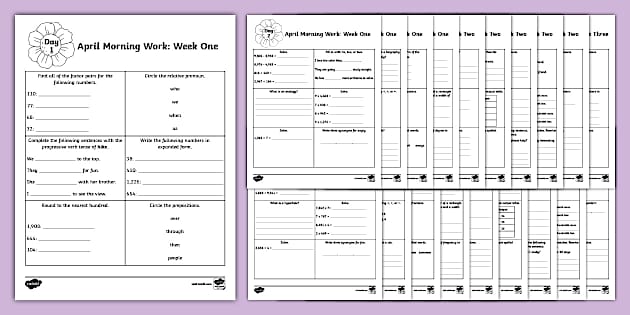 Fourth Grade April Morning Work Bundle (Teacher-Made)