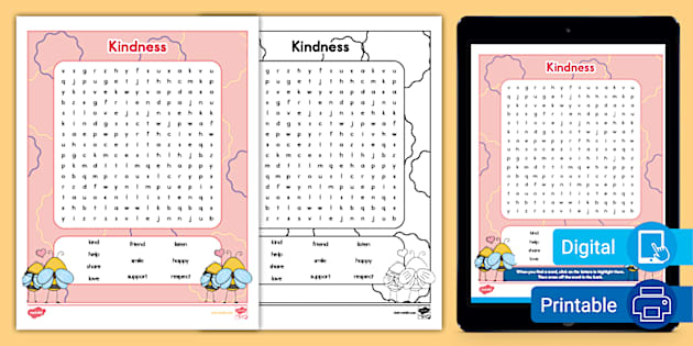 Kindness Word Search for K-2nd Grade (teacher made) - Twinkl