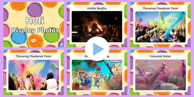 Holi Festival Display Photo PowerPoint (teacher made)