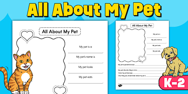 All About My Pet Worksheet for K-2nd Grade