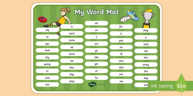 AFL Themed Foundation Word Mat - visual aid (teacher made)