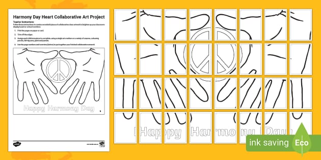 Harmony Day Heart Collaborative Art Project (teacher made)