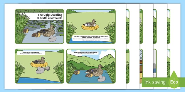 The Ugly Duckling Story Cards English/Italian - The Ugly Duckling Story ...