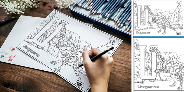 U for Unaysaurus Colouring Sheet | Twinkl Party - Twinkl