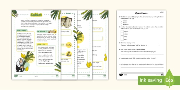 KS1 Sukkot Differentiated Reading Comprehension Activity
