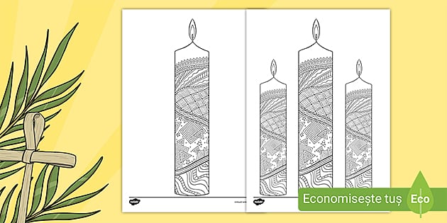 Paște: Lumina învierii - Pagini de colorat mindfulness