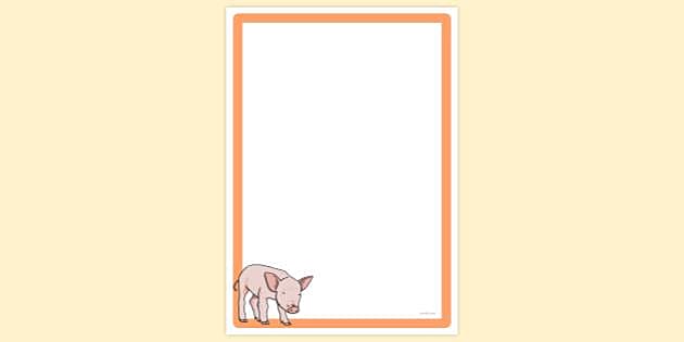 FREE! - Simple Blank Piglet Page Border | Page Borders | Twinkl