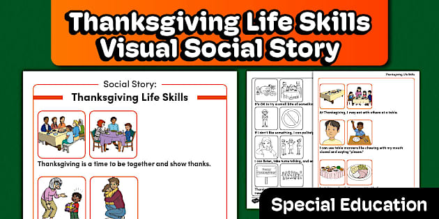 Thanksgiving Life Skills Visual Social Story