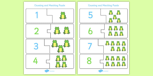 Five Little Frogs Counting Puzzle