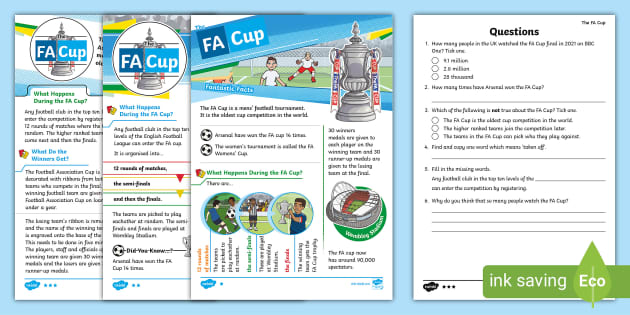 KS1 FA Cup Differentiated Reading Comprehension Activity