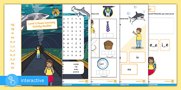 Interactive PDF: Phonics Home Learning Activity Booklet Level 5 Book 1