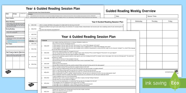 Year 6 Victorian Curriculum Guided Reading Session Planning Template