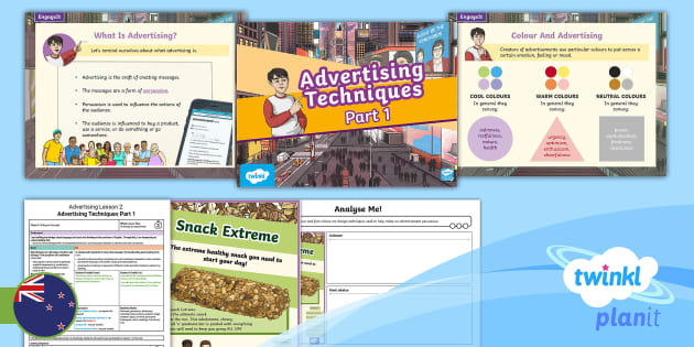 How do I teach the persuasive features in advertising?