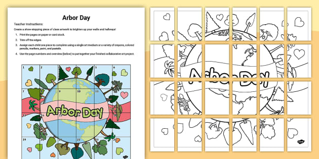 Arbor Day Collaborative Art Pack (Teacher-Made) - Twinkl
