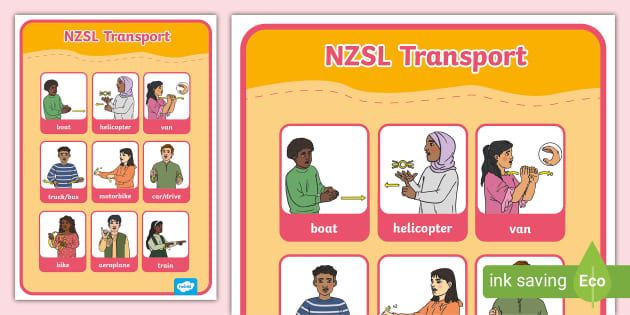 NZSL Transport Word Mat (teacher made) - Twinkl