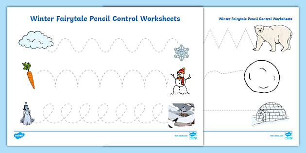 Winter Fairy Tale Pencil Control Worksheets (teacher made)