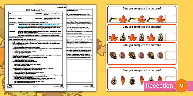 EYFS Autumn Repeating Patterns Maths Plan & Resource Pack