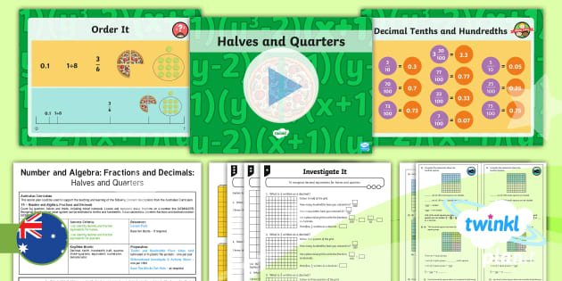 Year 4 Decimal Equivalents for Halves and Quarters Lesson 1