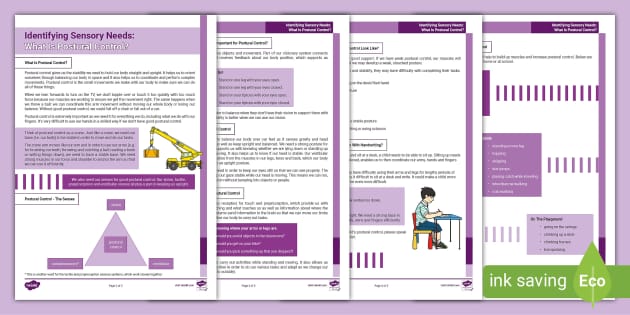 Identifying Sensory Needs: What is Postural Control? Identifying Sensory Needs: What is Postural Control?