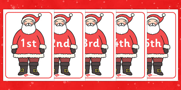Ordinal Numbers on Santas (Lehrer gemacht) - Twinkl