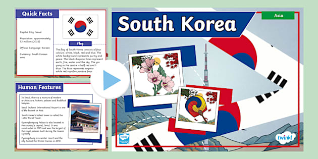 * NEW * KS2 South Korea Information PowerPoint - Twinkl
