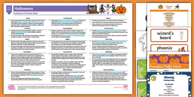 EYFS Halloween Continuous Provision Planning Ideas Resource Pack (Ages 0-2)