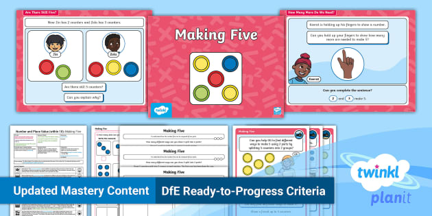 👉 Y1 Making Five Place Value within 10 Lesson 5 - Twinkl