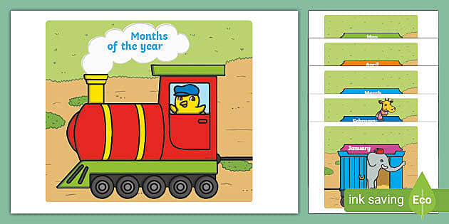 👉 Months of the Year on Train (teacher made) - Twinkl