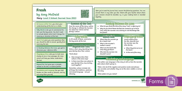Level 3 June 2023 School Journal Follow-Up: Fresh - Twinkl