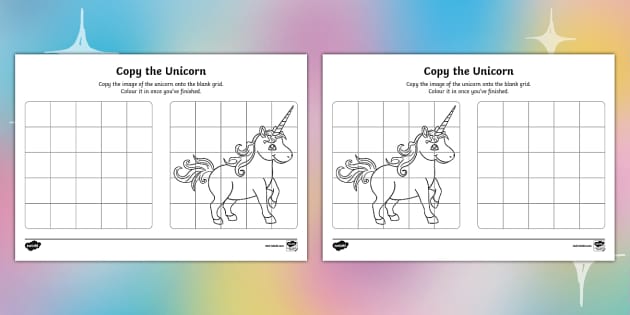 Copy the Unicorn Worksheet (profesor hizo) - Twinkl