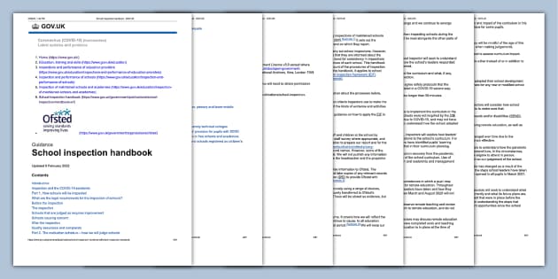 FREE! - Ofsted: School Inspection Handbook - Section 5 Ofsted
