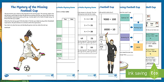 The Mystery of the Missing Football Cup – Maths – LKS2