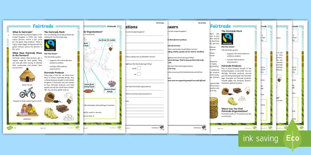Fairtrade Differentiated Reading Comprehension Activity