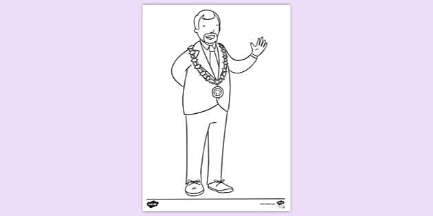FREE! - Town Mayor Colouring Sheet | Colouring Sheets