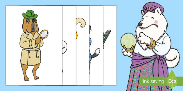 KS1 Totally Pawsome Reading Gang Dog Cut-Outs (teacher made)